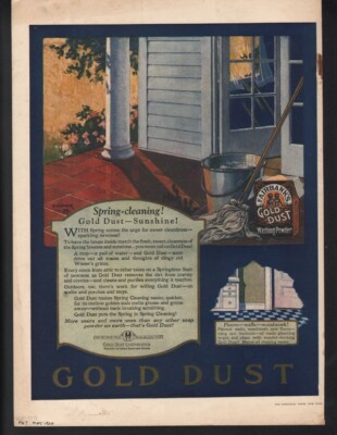 1925 FAIRBANKS GOLD ST POWDER HOME DECOR KITCHEN HYMER CLEAN AD 19699 ...