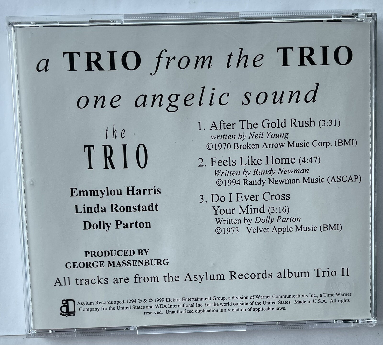 The Trio, Emmylou/Linda/Dolly, Maxi Single, Promo, CD, 1999 | eBay