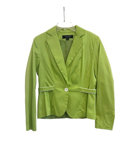 Women’s Signature By Larry Levine Bright Green Button Jacket & Skirt ...