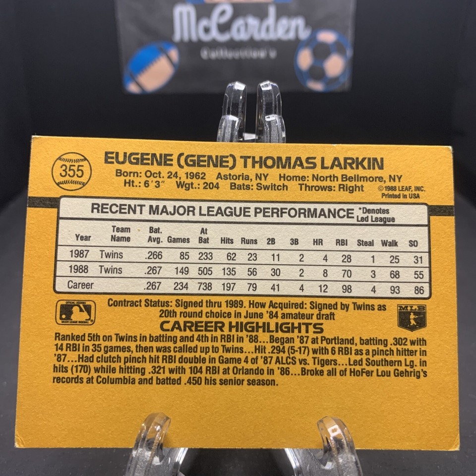 1989 Donruss Gene Larkin #355 Minnesota Twins | eBay