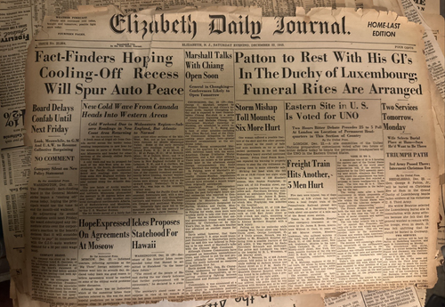 GENERAL GEORGE S. PATTON Jr. FUNERAL RITE DECEMBER 1945 ELIZABETH ...