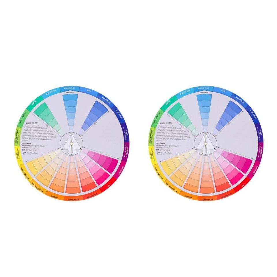 2 PCS Small Color Wheel Painters Colour for Artist Mixing Guides Board ...