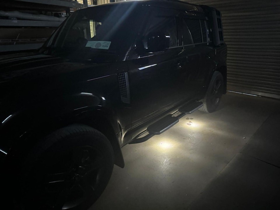 Black Stainless Side Bars + Down Lights For Ford Transit MK7 MWB 2007 ...