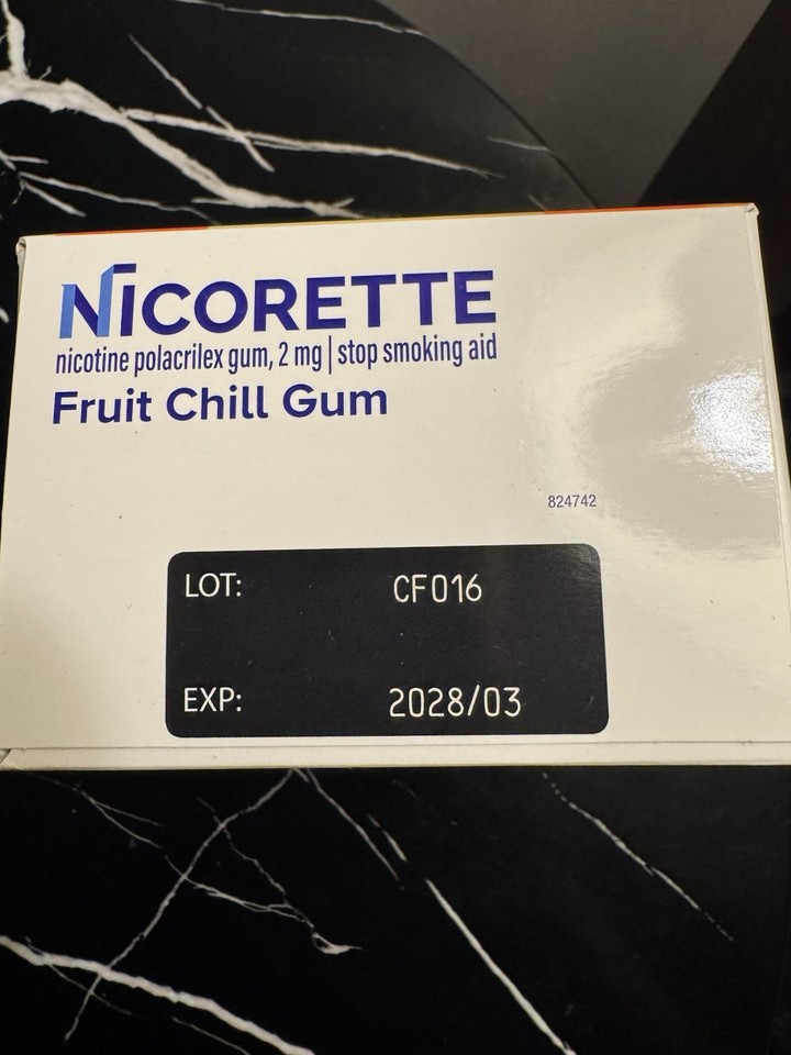 Nicorette 2mg Fruit Chill Gum 160ct Value Pack Stop Quit Smoking Aid ...