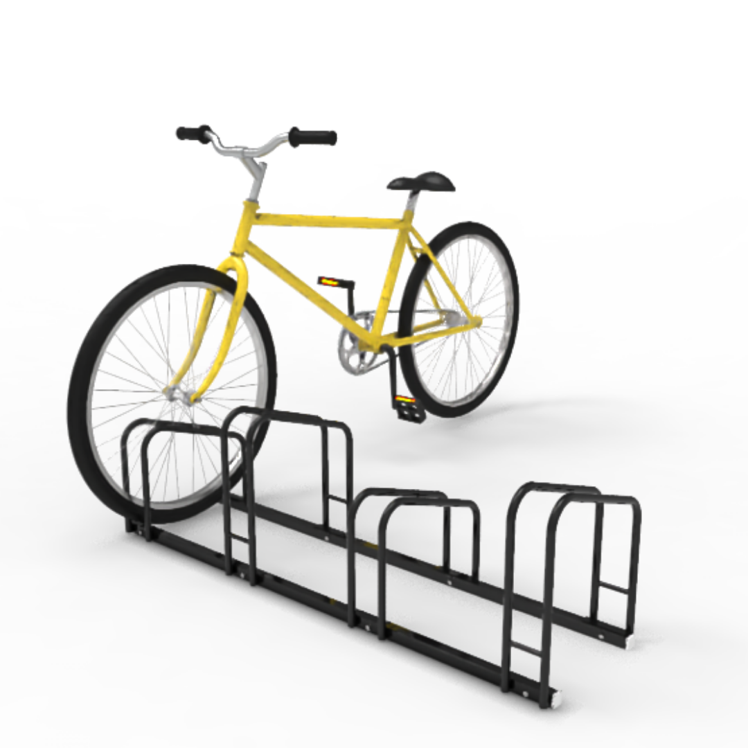 Cycle Mild Steel Black Floor Mount Staggered Bicycle Parking Stand for ...