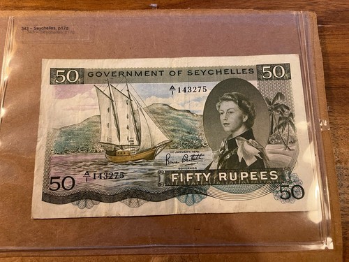 Seychelles 50 Rupees 1972 #17d Note Banknote | eBay