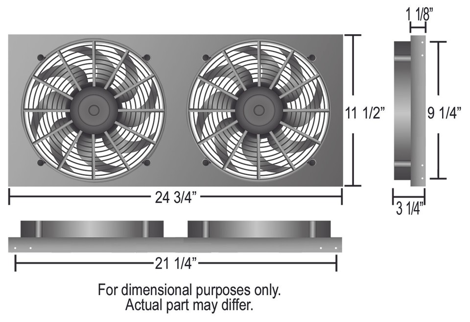 Derale 16812 High Output Dual 10'' Electric RAD Fan/Aluminum Shroud Kit ...