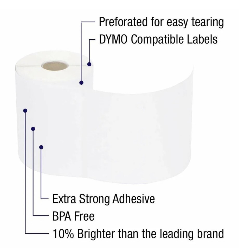 6 Rolls DYMO 4XL Direct Thermal Shipping Labels 4x6 1744907 Compatible ...