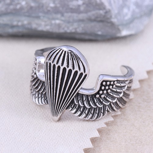 Flying Airborne Paratrooper Badge Wings Jump Sterling Silver Ring | eBay