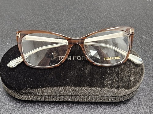NEW TOM FORD TF 5353 050 BROWN ON IVORY HORN/MATTE GOLD AUTHENTIC ...