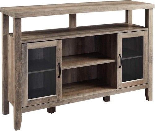 Walker Edison Tall Wood Universal TV Stand with Open Storage For TV's ...