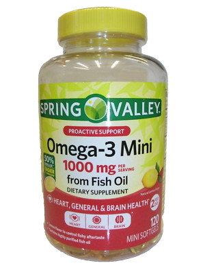 Omega-3 Mini From Fish Oil 1,000 mg 120 Mini Softgels | eBay