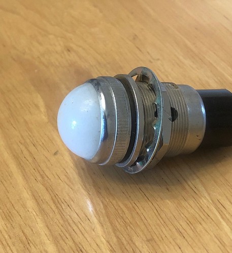 Vintage WHITE opaque smooth Domed Lens gauge panel light Hot Rod rare ...