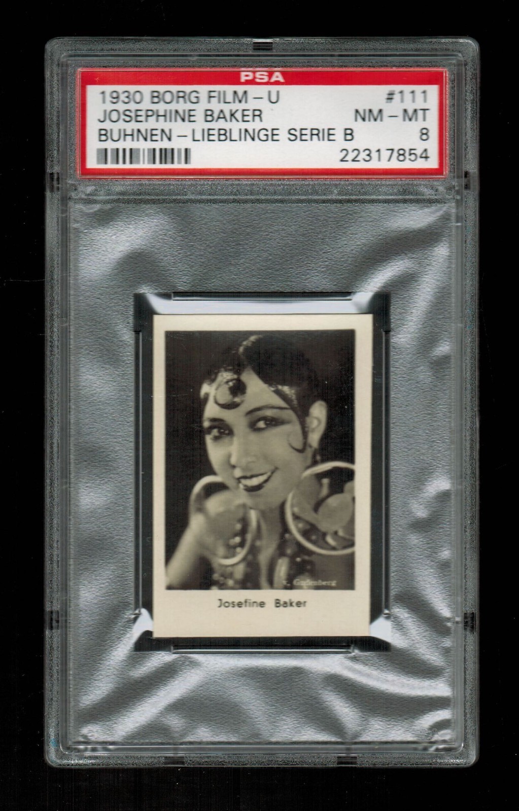 PSA 8 JOSEPHINE BAKER 1930 Borg Cigarette Card #111 HIGHEST EVER GRADED ...