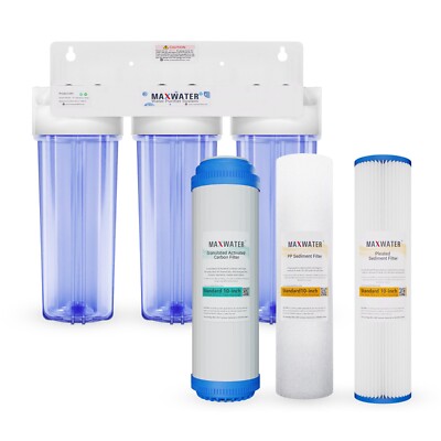 Max Water All Clear 3 Stage Whole house Home water filter Sediment ...
