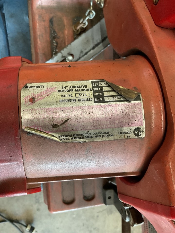 Milwaukee 6175 14in metal Abrasive Cut Off Machine 3500rpm chop saw | eBay