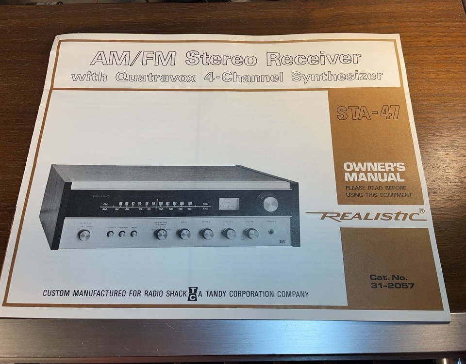 Vintage Realistic STA-47 Solid State AM/FM Stereo Receiver Model: 31 ...