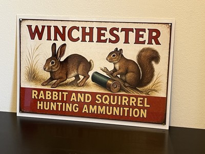 Winchester Ammunition ShotGun Shells Vintage Style Metal Sign Rabbit ...