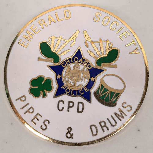 Chicago Police Emerald Society CPD Pipes And Drums Pin Enamel Bagpipe ...