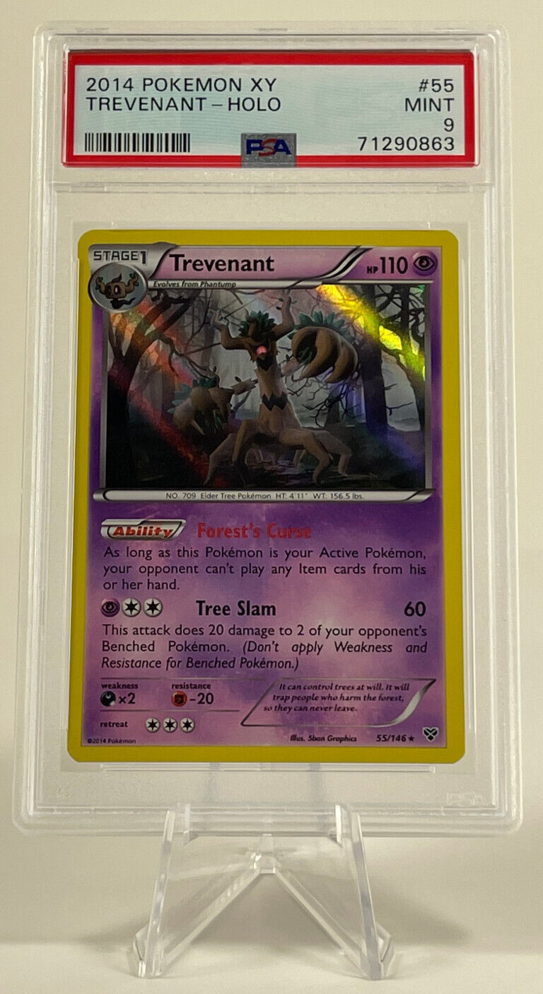 Pokemon 2014 XY Base Set #55/146 TREVENANT Holo Foil PSA 9 MINT LOW POP ...