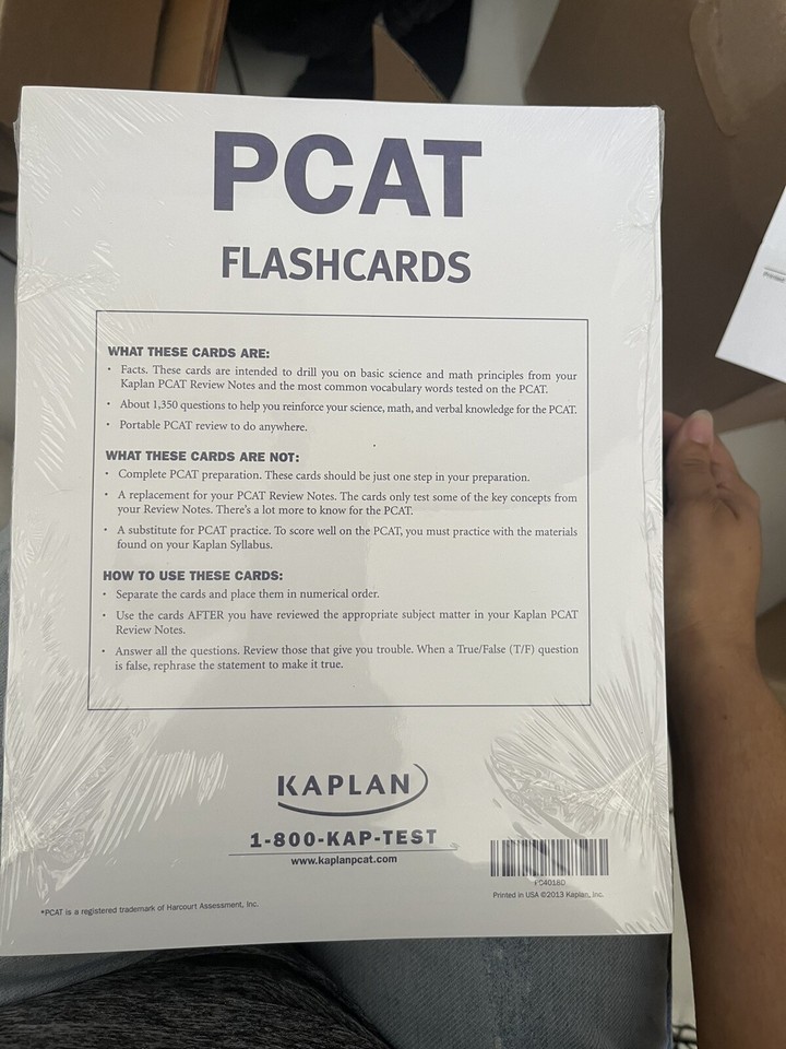 2014 Kaplan PCAT Student Kit With Flashcards Review Notes Lesson Plan ...