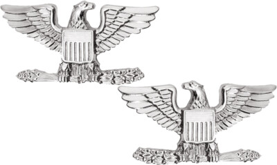 Silver Polished Colonel United States Army Rank Insignia Pin Set US ...