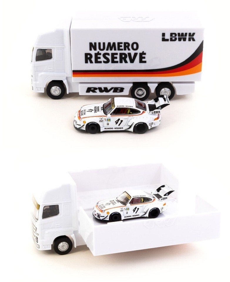TARMAC WORKS Hobby64 RWB 993 LBWK with Truck Packaging Diecast Model ...