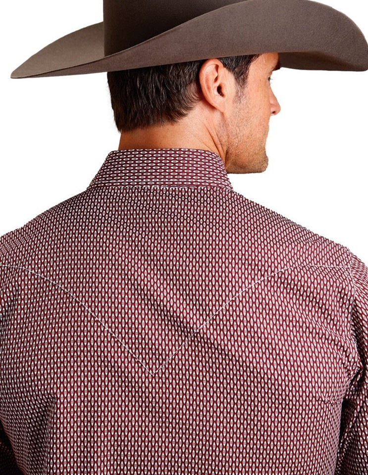 Stetson Western Shirt Mens L/S Print Snap Red 11-001-0425-0378 RE | eBay