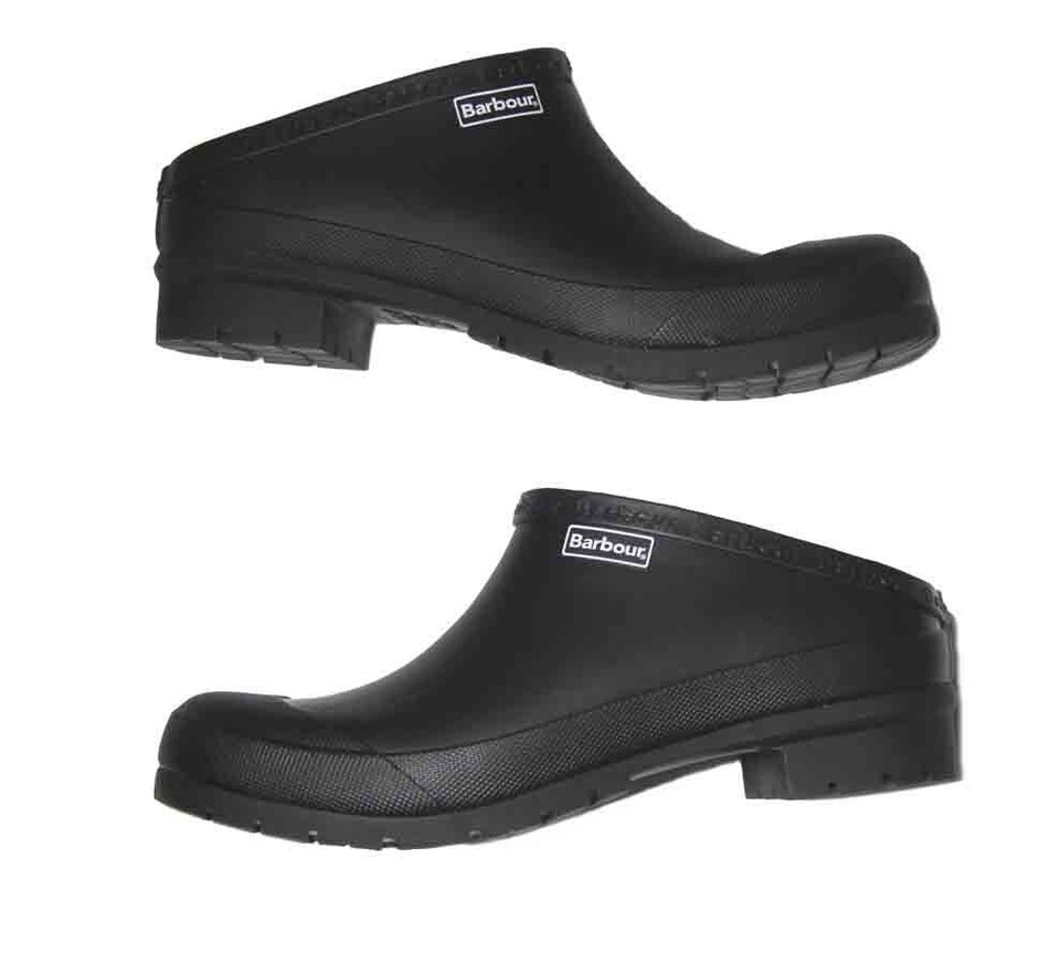 Barbour Quinn Clogs Welly Shoes Black Tartan Plaid Lining Men's USA 8 ...