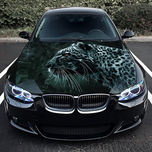 Leopard Car Hood Wrap Decal Vinyl Sticker Full Color Graphic Fit Any ...