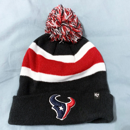 '47 BRAND HOUSTON TEXANS SPORTS BEANIE TOQUE SKULLY HAT CAP W/ POM POM ...