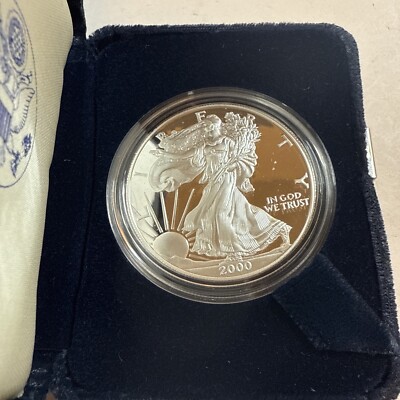 2000 Silver American Eagle One Dollar Coin Proof W/ Box And COA | eBay