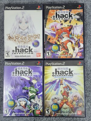 .hack PS2 Parts 1-4 Infection Mutation Outbreak Quarantine 1 DVD READ ...