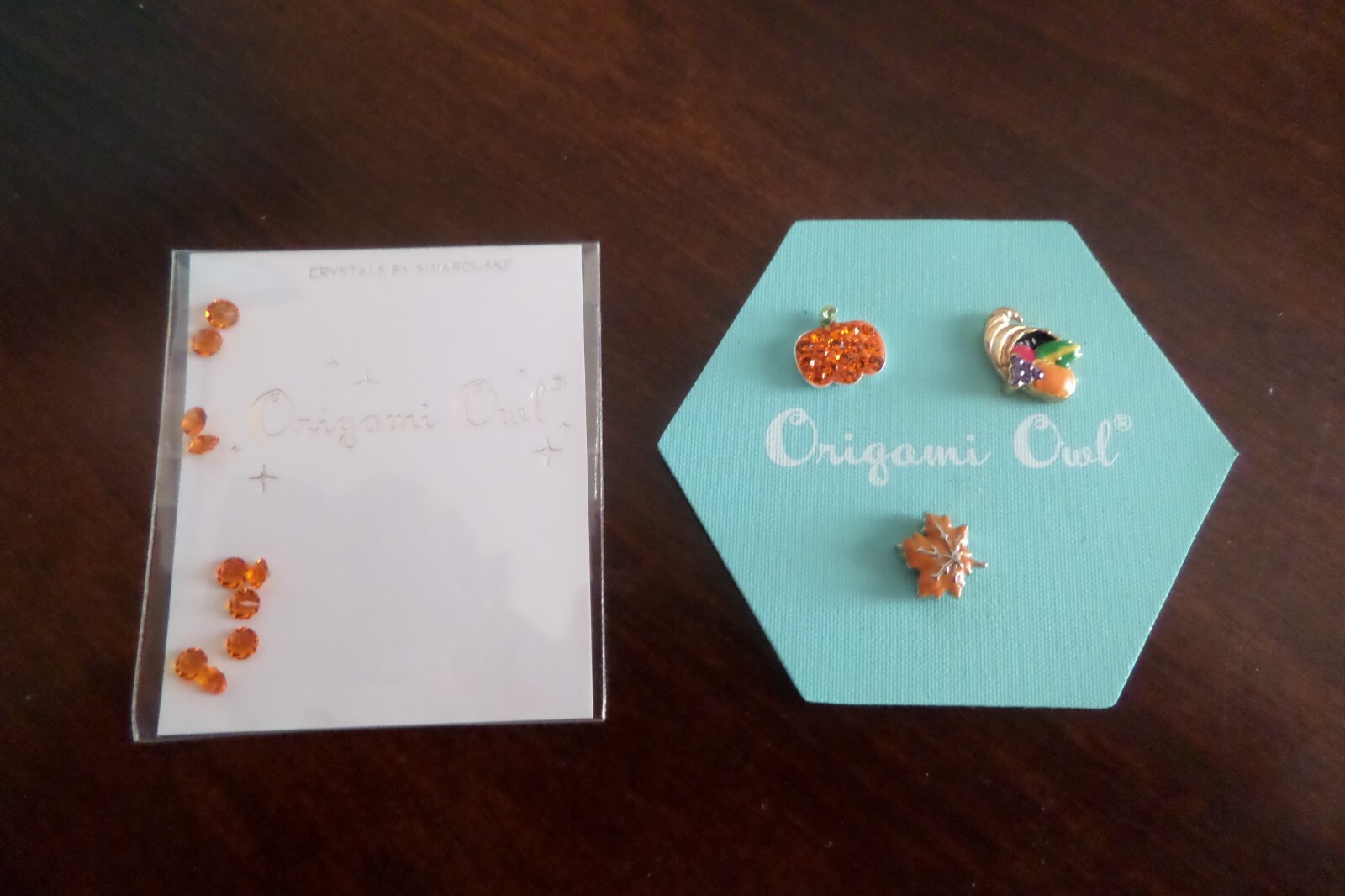 Authentic Origami Owl Set of 3 CHARMS "PUMPKIN/LEAF/CORNUCOPIA ...