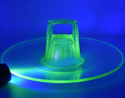 Beaumont Glass Art Deco Center Handled Sandwich Tray UV Reactive | eBay