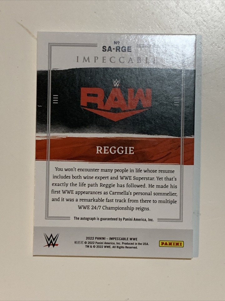 2022 WWE Impeccable REGGIE Superstar Autograph Platinum 1/1 Auto | eBay