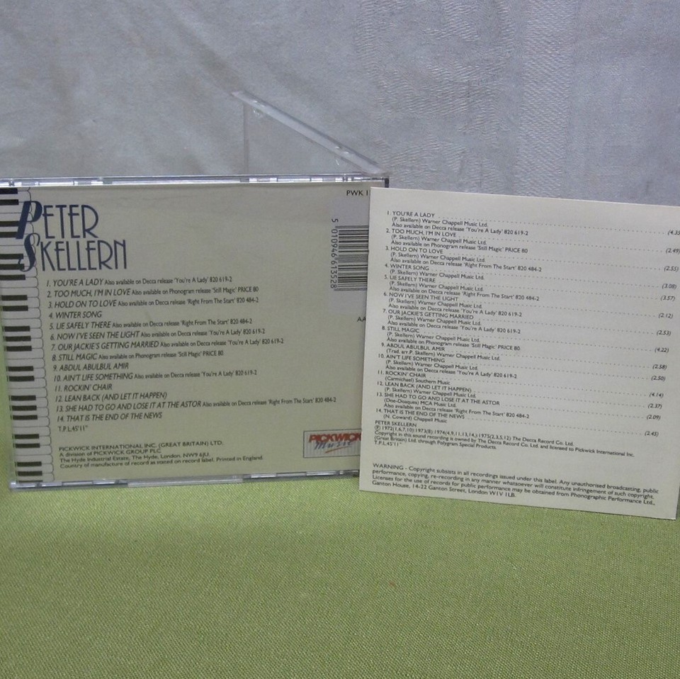 PETER SKELLERN schlager You’re A Lady CD import Winter Song 1970s ...