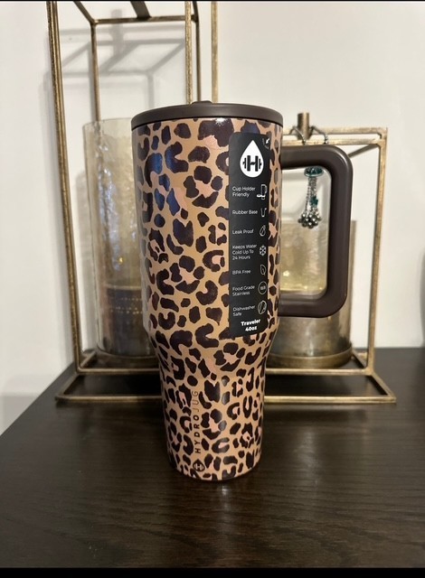 Hydrojug Savanna Cheetah Leopard Print Traveler Cup 40oz DSG Tumbler ...