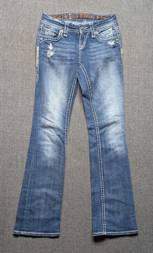 Rock Revival Irene Easy Boot Jeans Stretch Rhinestones Women's Size 24 ...