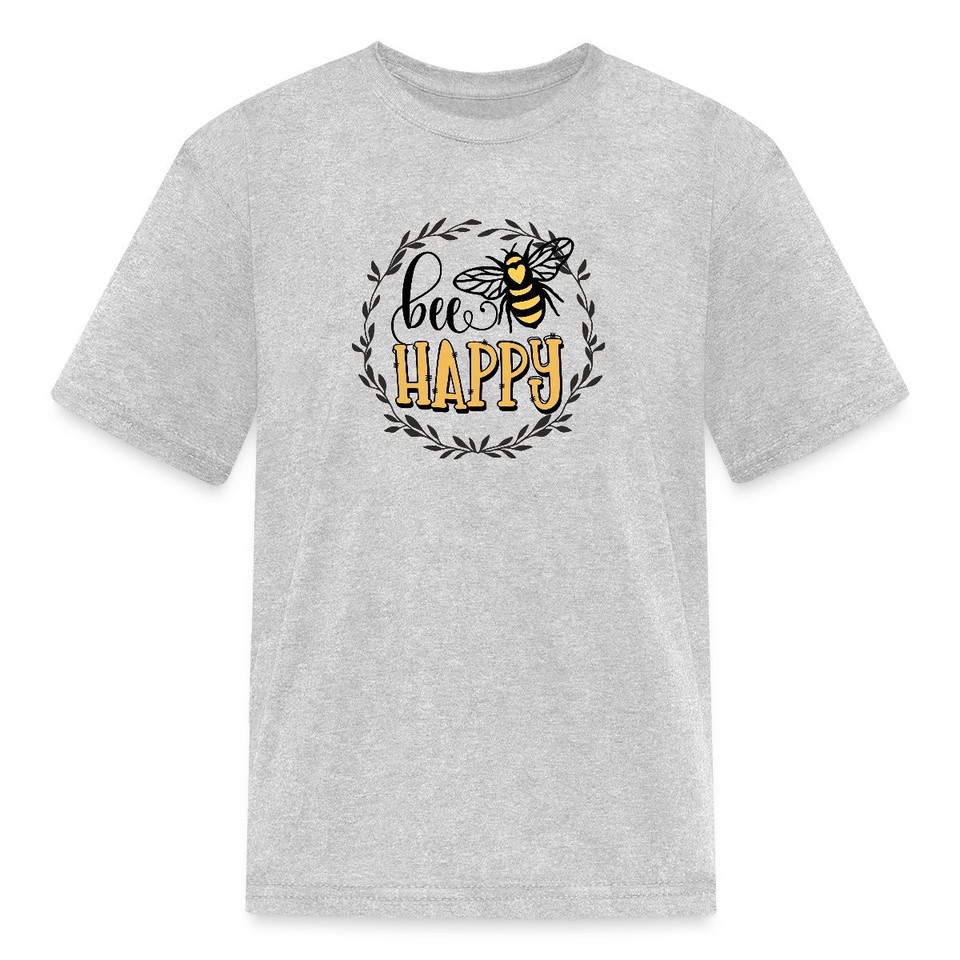HOT Bee Happy Funny Bee Slogan Kids' T-Shirt | eBay