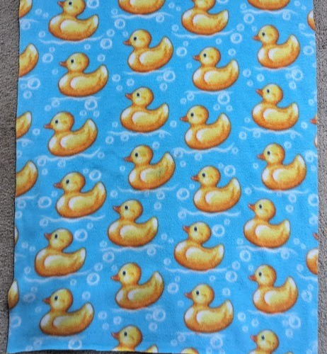 Rubber Ducky Allover Print Fleece Fabric 30" by 37" Aqua with Yellow ...