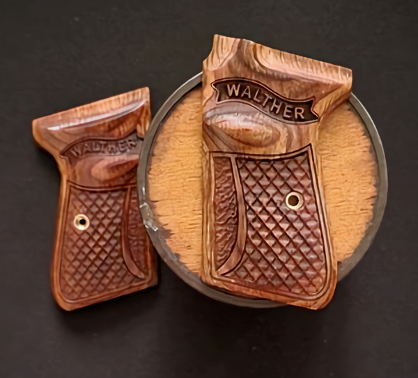 WALTHER PPK/S Custom Walnut Grips Dragonscales/Stipple (Arkansas) 380 ...