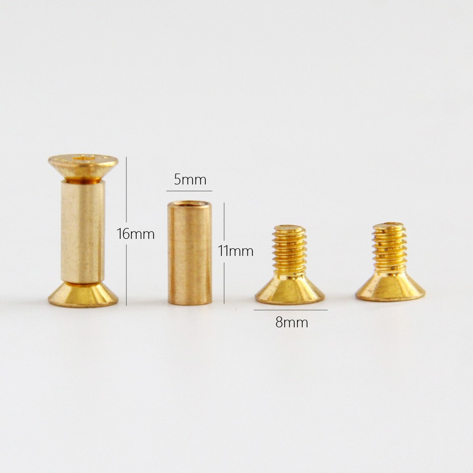 10X Brass Knife Handle Pin Rivets Knife Fasteting Screws Lock Flat Hex ...