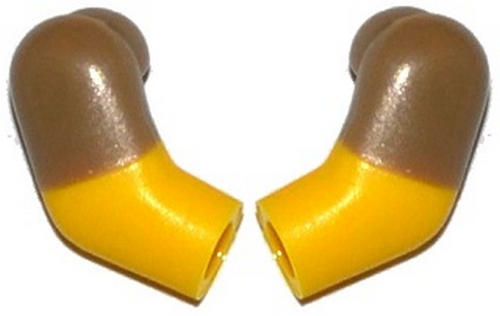 LEGO 981982pb041 YELLOW Arm, (Matching Left and Right) Pair with Molded ...
