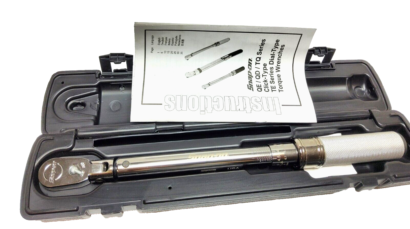 NEW Snap-on™ QD2FR75B 3/8" Dive Click-Type Flex-Head Torque Wrench 5-75 ...