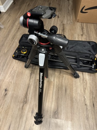 Manfrotto Fluid Head + 055 Aluminum Tripod - With Neewer 80” Slider ...
