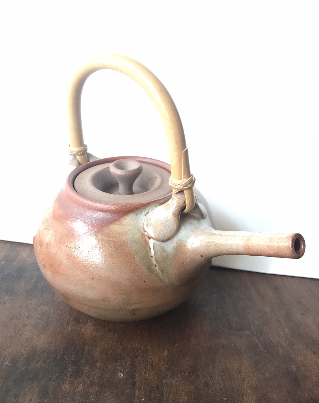TEA POT Jamie Kirkpatrick Studio Art Pottery Clay Wood Fired Bamboo ...
