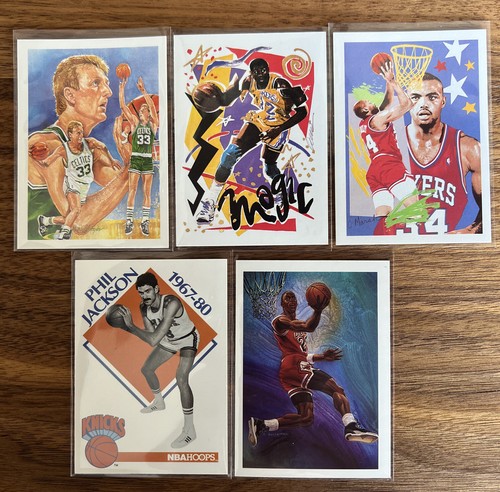 1990 NBA Hoops Checklist (5) Cards Michael Jordan Magic Bird Barkley ...