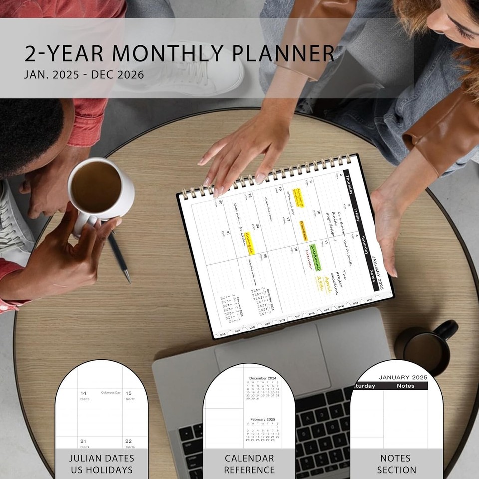 2025 Planner - Monthly Planner 2025-2026, JAN.2025 to DEC.2026, 8.5" x ...