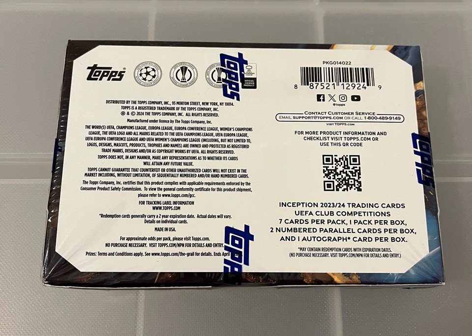2023/24 Topps Inception UEFA Club Competitions Soccer Hobby Box SEALED ...
